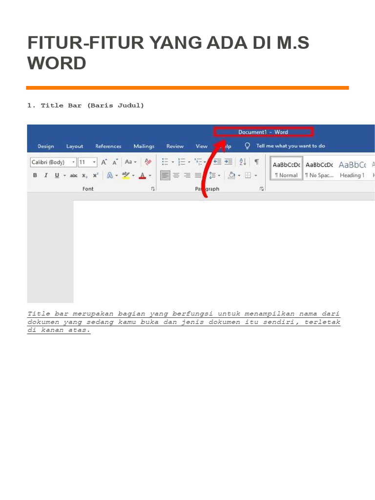 Fitur Utama Microsoft Word dan Fungsinya | PDF | Seni & Disiplin Bahasa ...