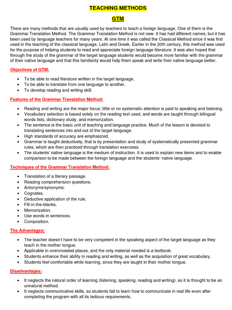 TEFL Teaching Methods | PDF | Second Language | Language Education