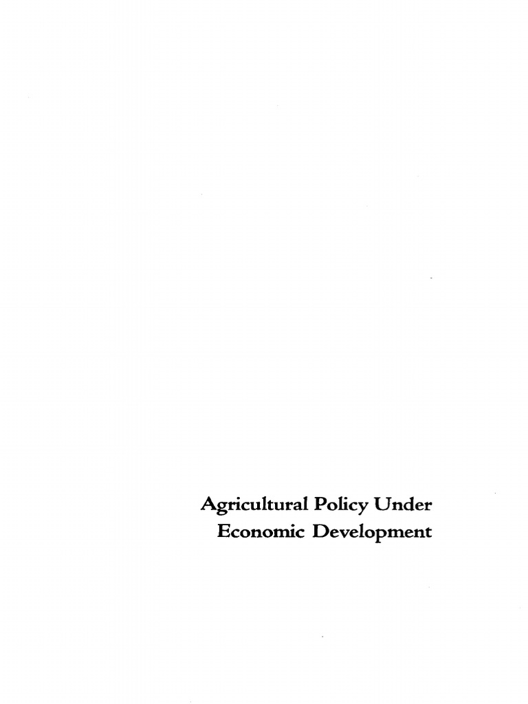 Agricultural Policy Under Economic Development | PDF | Supply ...