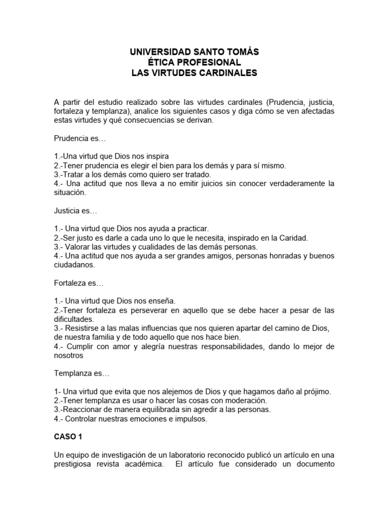 Análisis de Virtudes Cardinales en Ética | PDF | Virtud | Industria ...