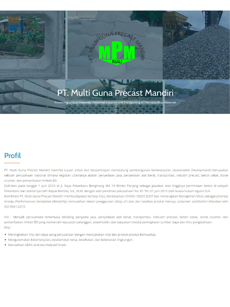 Pasir Beton Multiguna Precast Brosur | PDF