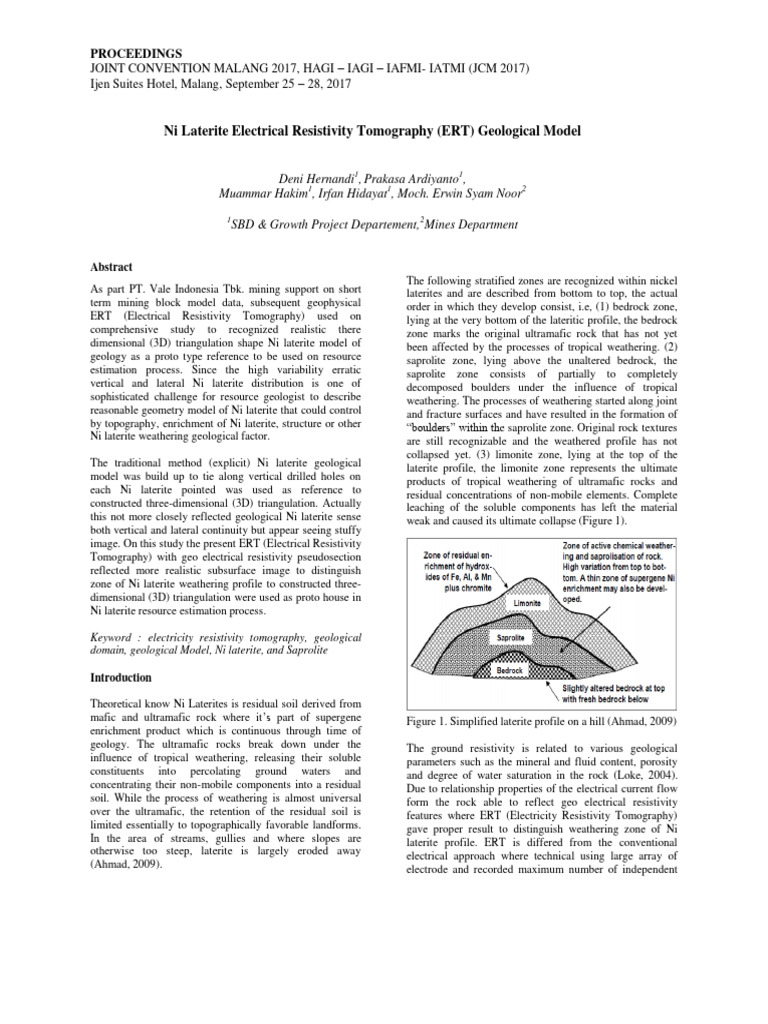 Ni Laterite ERT Geological Modeling | PDF | Geology | Earth Sciences