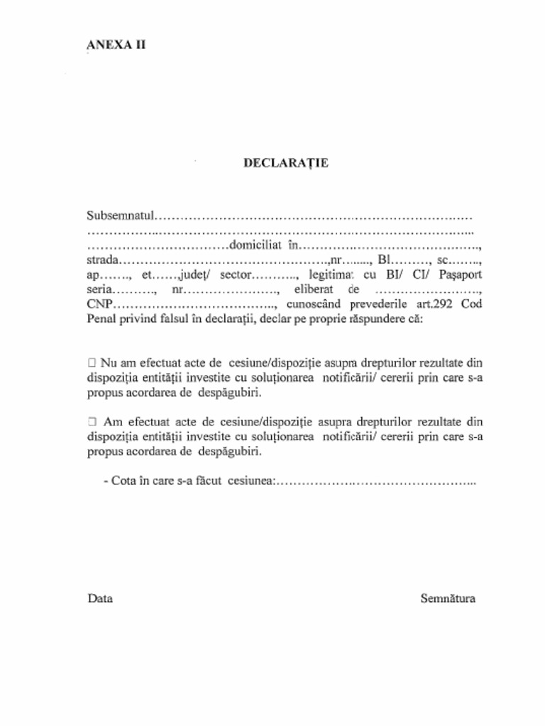 Declaratie Cesiune | PDF