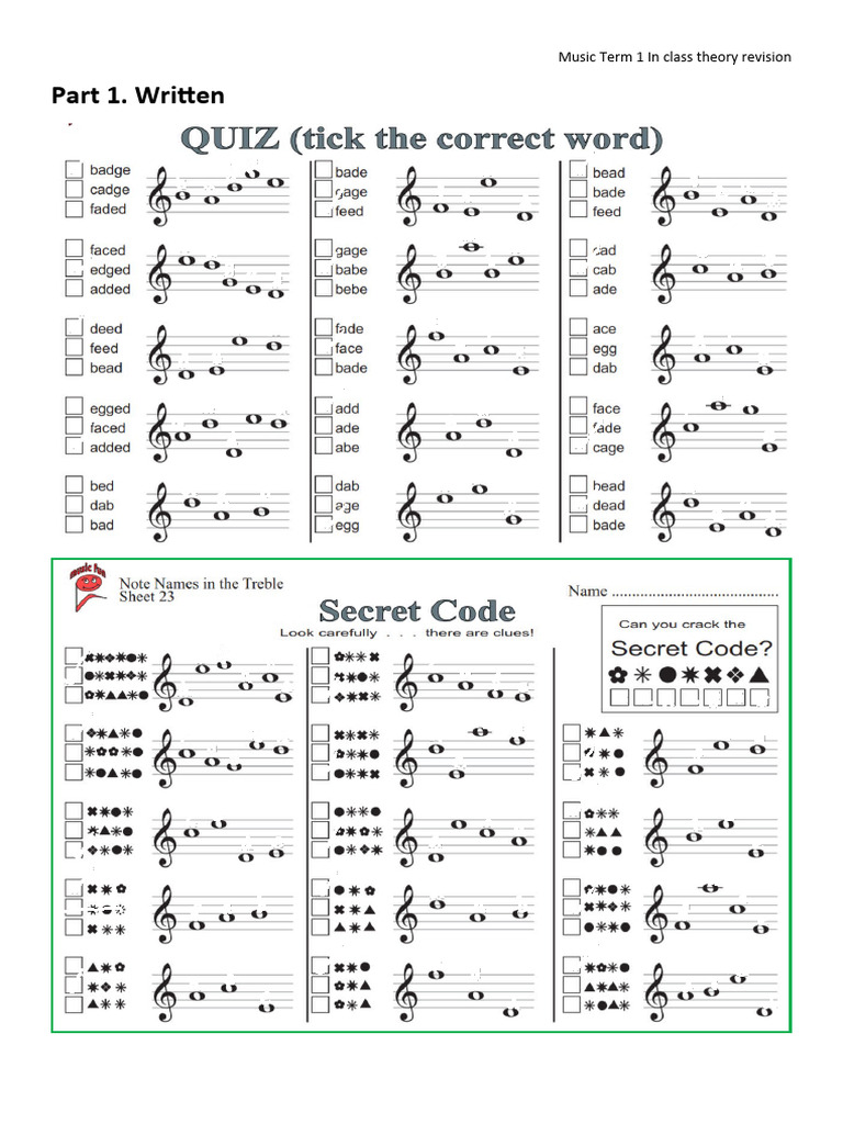 Music Term 1 in Class Theory Revision | PDF