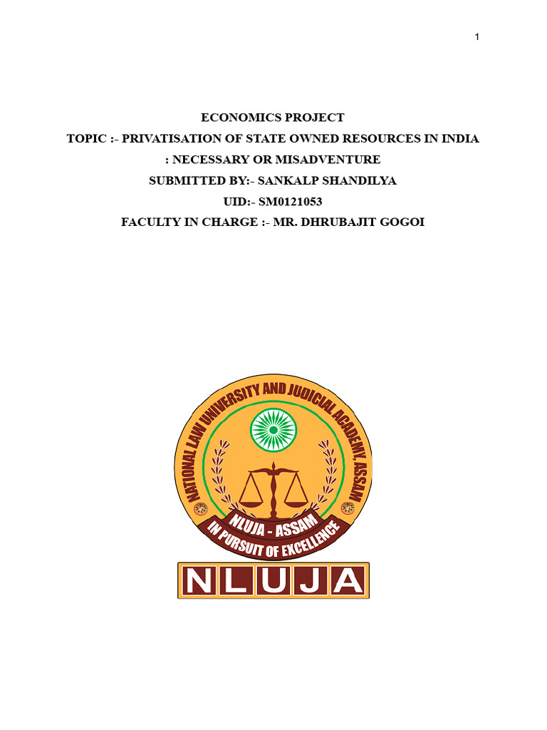 Economics Project 5 | PDF | Privatization | Infrastructure