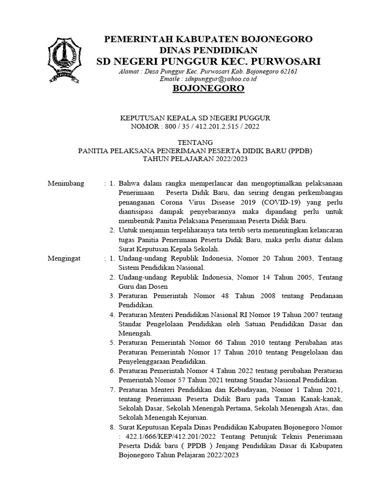 6P. SK Tim PPDB | PDF