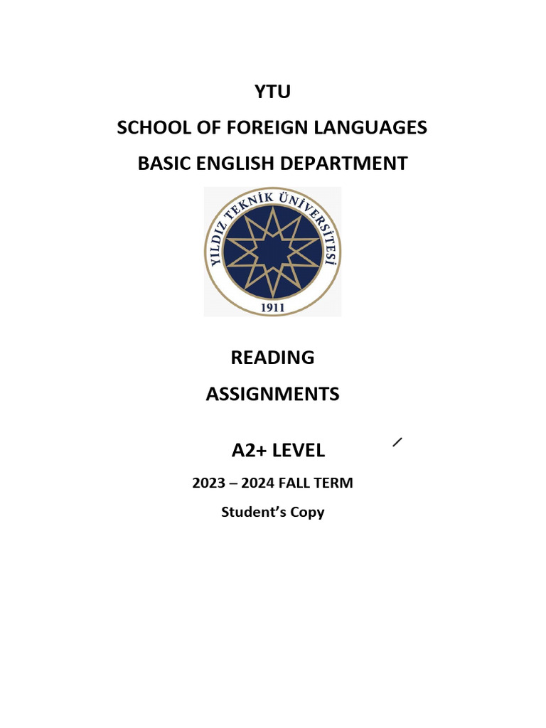 A2+ 2023-2024 Fall Reading Self-Study Material | PDF | Alternative ...