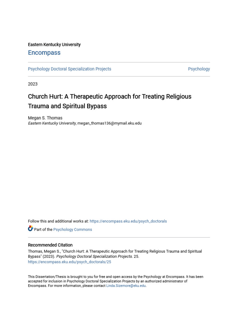 Church Hurt - A Therapeutic Approach For Treating Religious Trauma ...