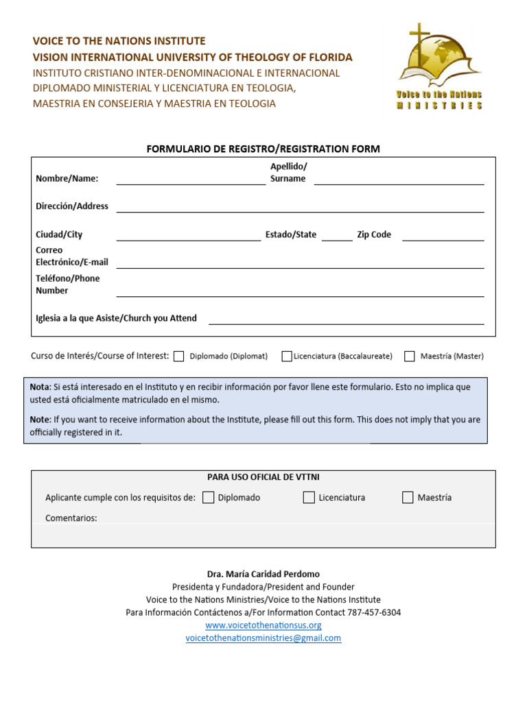 Formulario de Registracion General Instituto | PDF