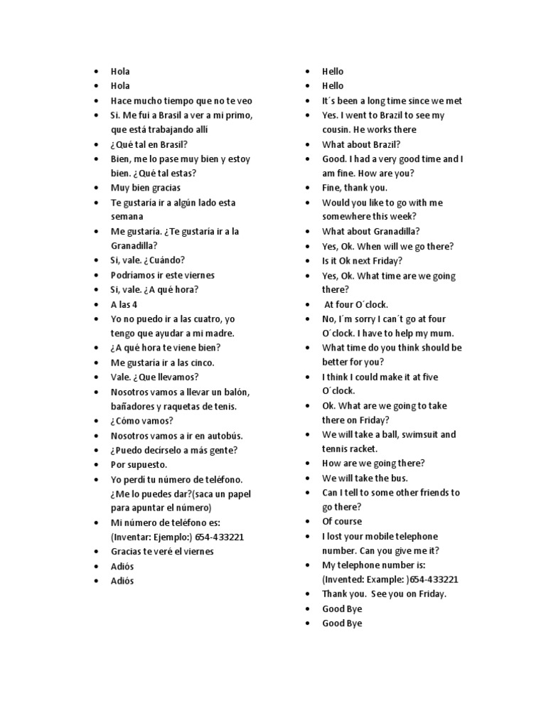 Speaking de Inglés (El Reencuentro de Dos Compañeros) | PDF