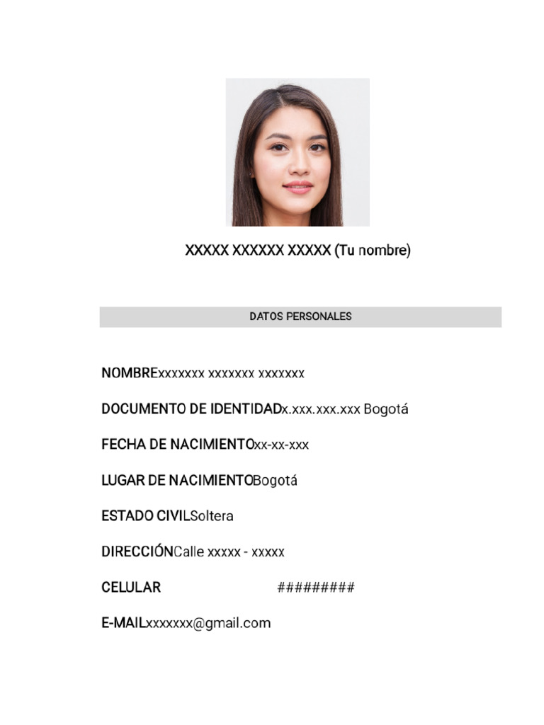 Hoja de Vida Sencilla | PDF