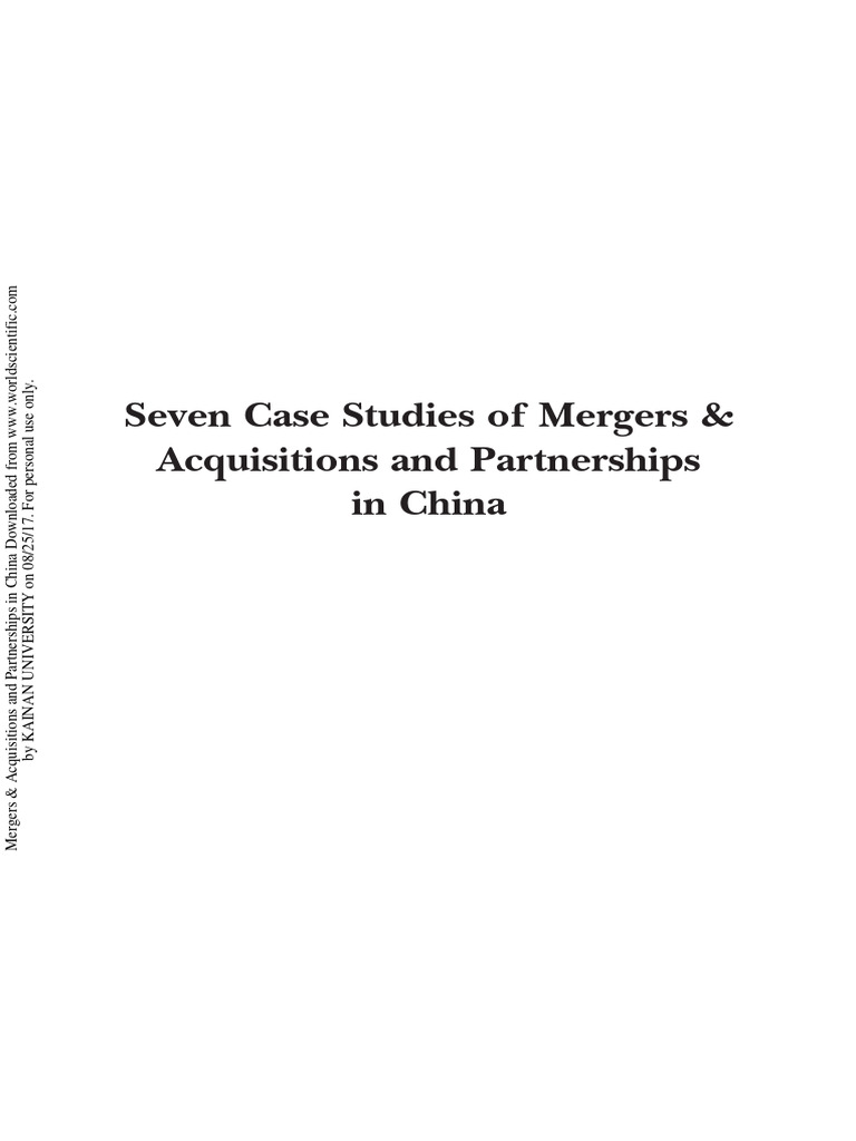 7 Case Studies Investment Banking | PDF | Nestlé | Mergers And Acquisitions