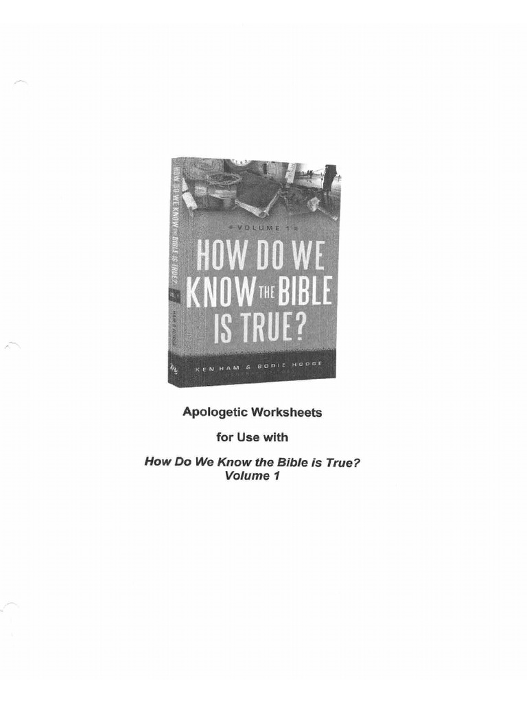 Apologetics Worksheets Vol 1 | PDF
