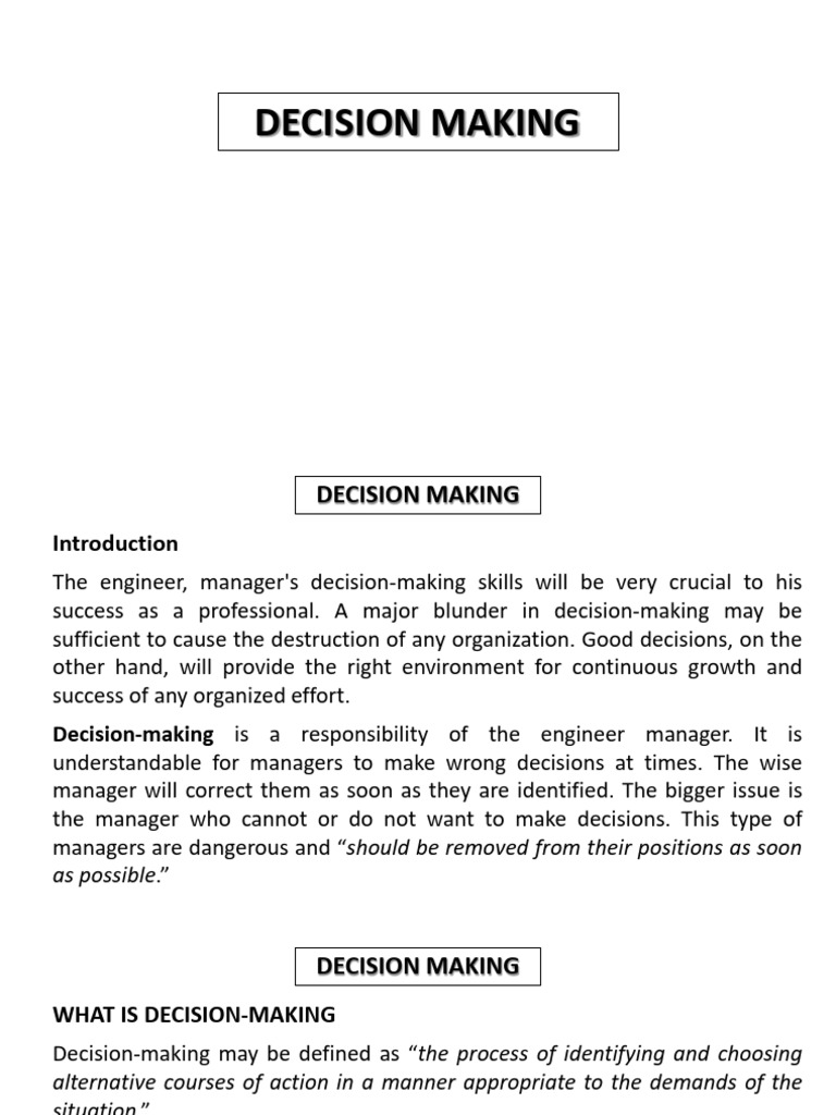 Lesson 2 Decision Making | PDF | Decision Making | Choice