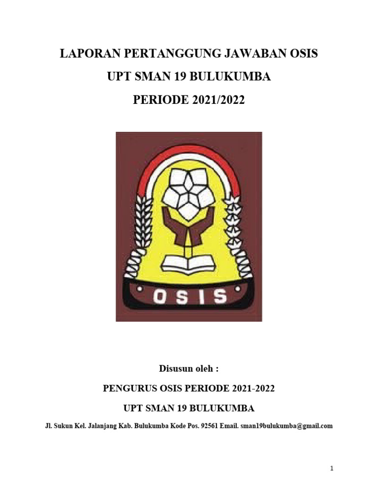 Laporan Pertanggung Jawaban Kerja Osis 1 | PDF