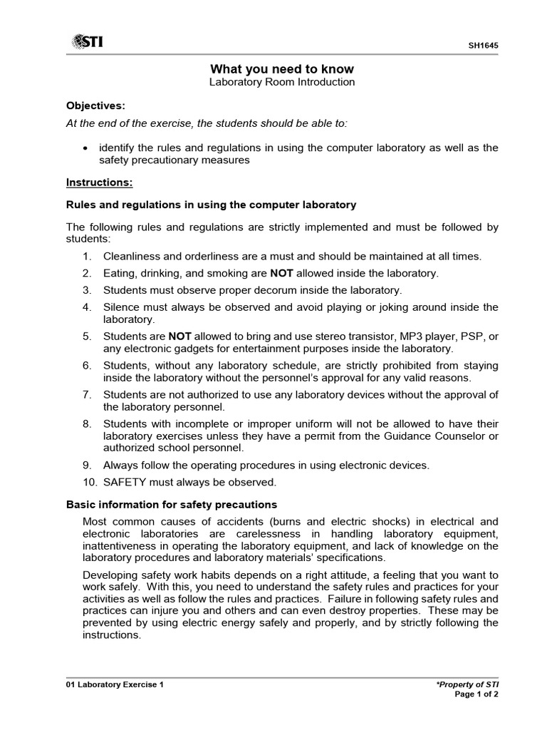 01 Laboratory Exercise 1 | Download Free PDF | Laboratories | Electrical Engineering