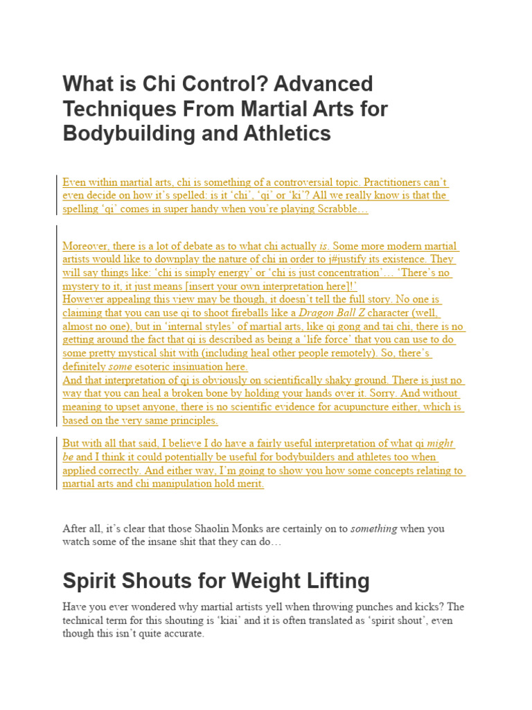 What Is Chi Control | PDF | Qi