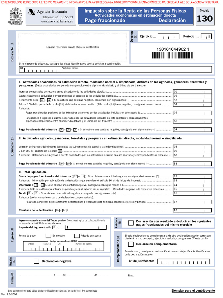 Modelo 130 | PDF