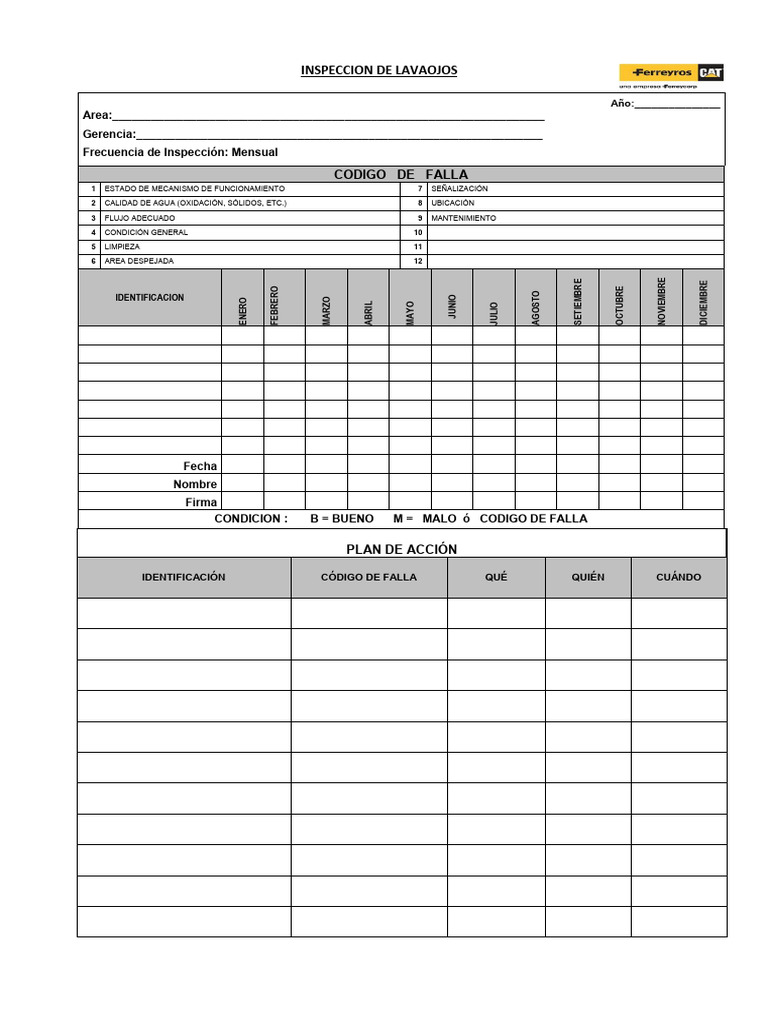 CHECK LIST Lista de Verificación de Lavaojos | PDF CHECK LIST Lista de Verificación de Lavaojos | PDF