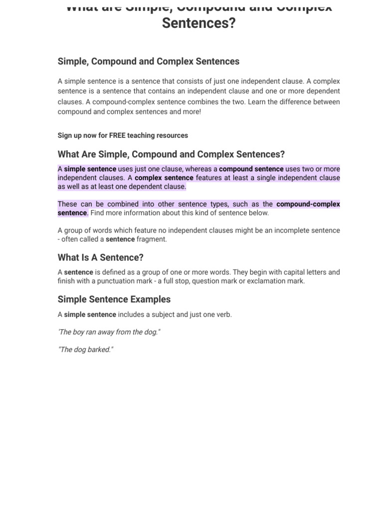 Difference Between Compound & Complex Sentence - Punctuation | PDF ... Difference Between Compound & Complex Sentence - Punctuation | PDF ...
