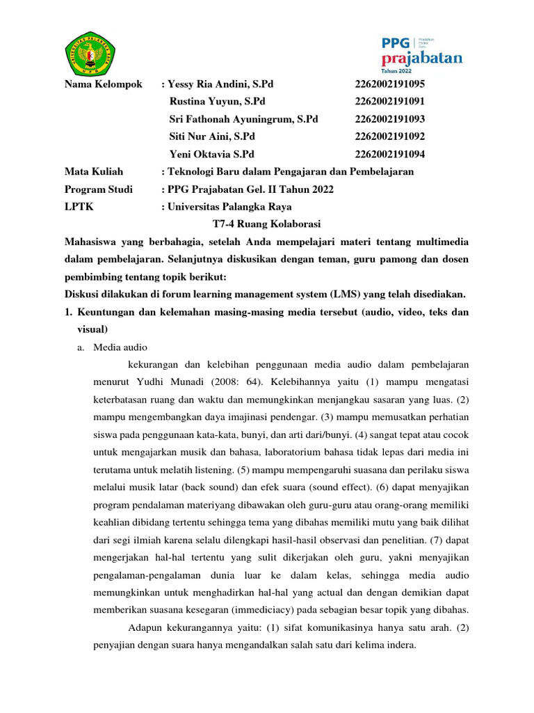 T7-4 Ruang Kolaborasi Siti Nur Aini, S.PD DKK | PDF