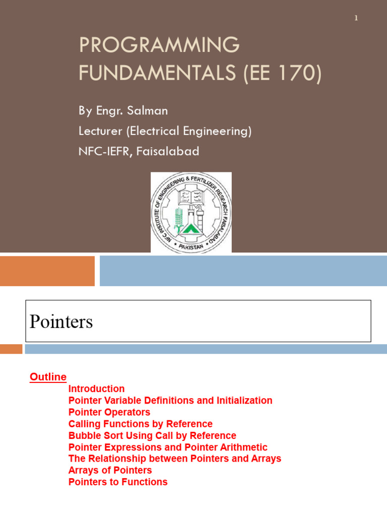 Lecture 07 C Pointers | PDF | Pointer (Computer Programming) | Computer ... Lecture 07 C Pointers | PDF | Pointer (Computer Programming) | Computer ...