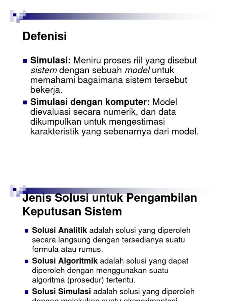 1b Simulasi Dan Permodelan 1 - To | PDF | Metode & Bahan Ajar ...