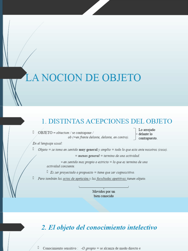 Definición y Tipos de Objeto en Filosofía | PDF | Conocimiento | Verdad