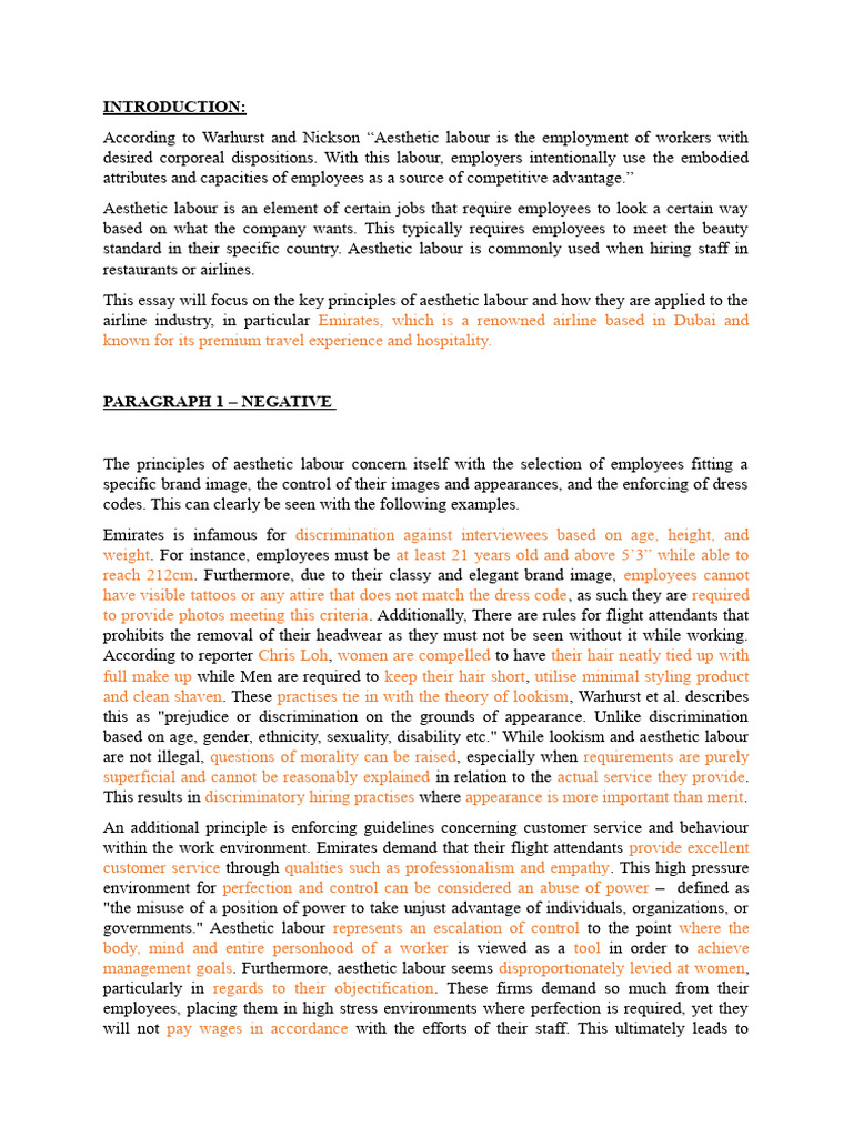 Aesthetic Management | PDF | Employment | Discrimination