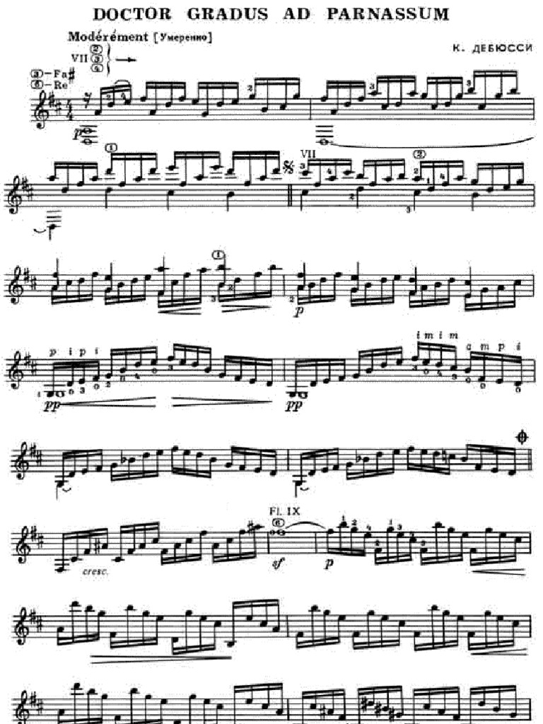 DEBUSSY - Doctor Gradus Ad Parnassum (Guitar - Chitarra) | PDF