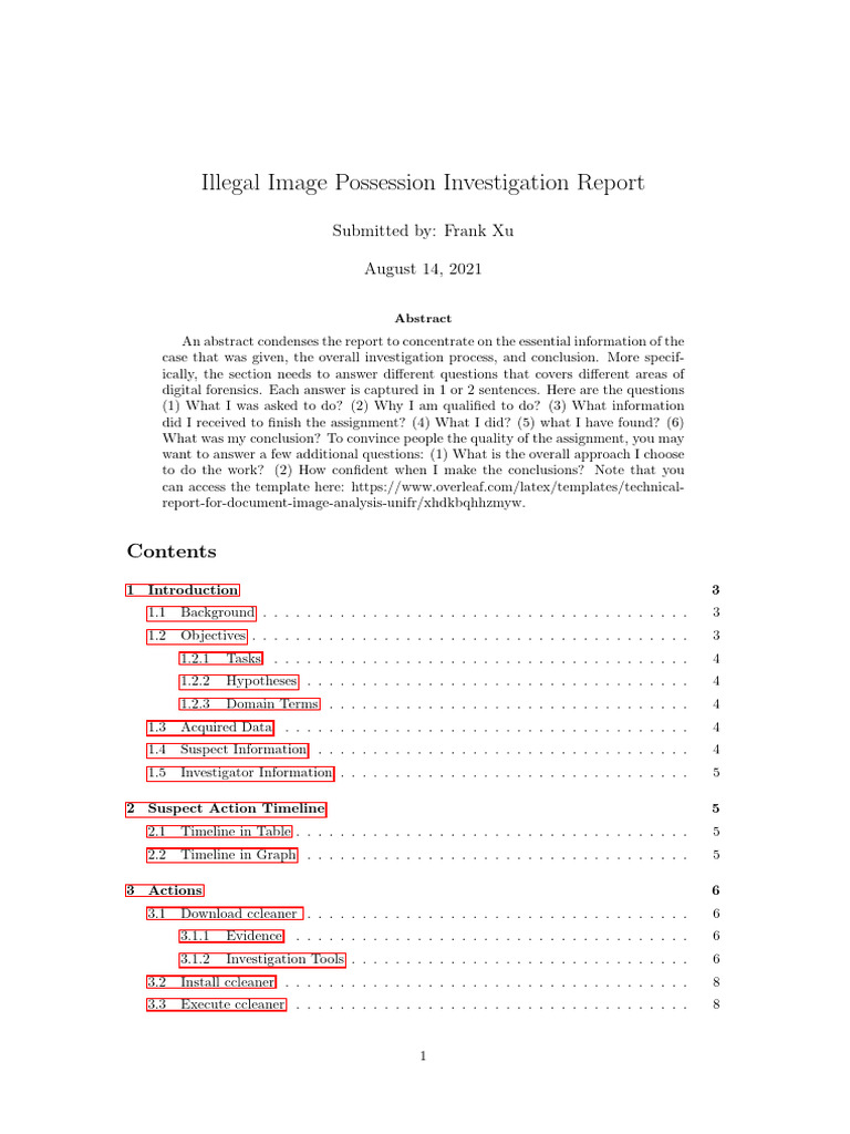 Forensic Report Template | PDF | Forensic Science | Usb Flash Drive