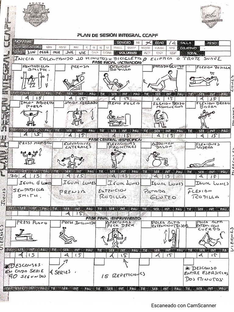 Rutina Gimnasio | PDF