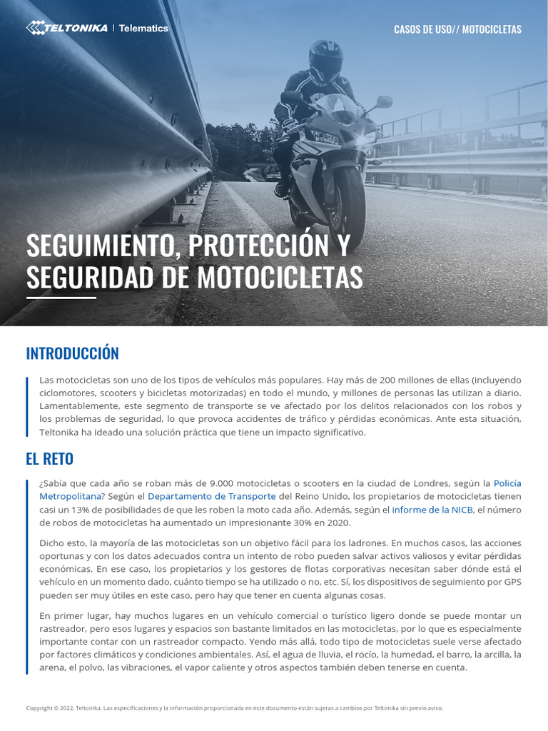 Motorcycle Tracking Protection and Safety Es | PDF | Motocicleta ...