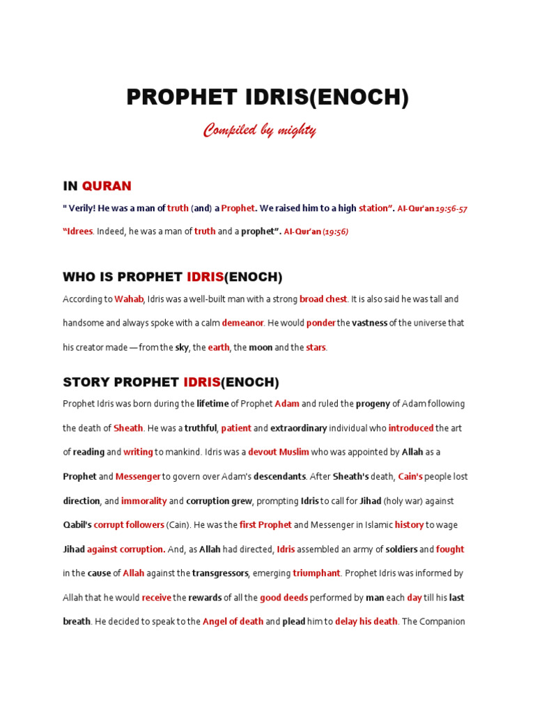 04 Prophet Idris | PDF