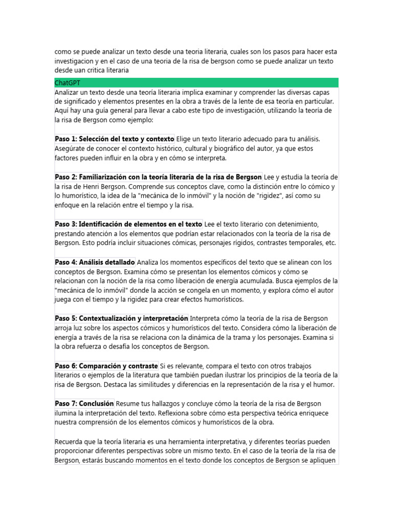 Como Analizar Un Texto Desde Una Teoria Literaria | PDF | La risa | Teoría