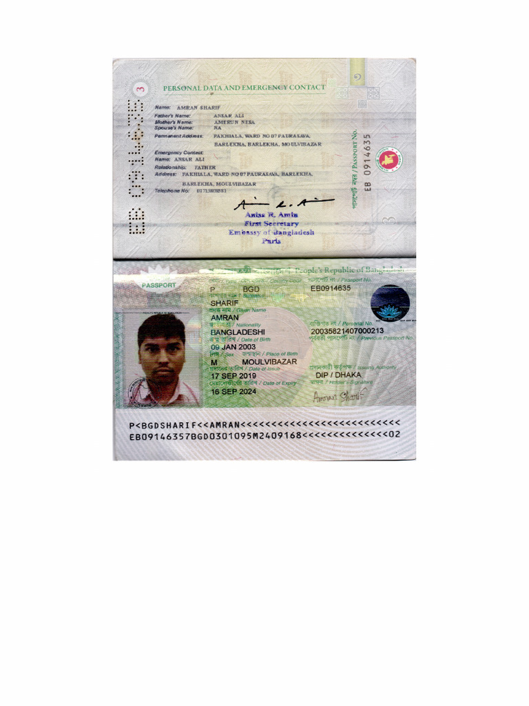 Sharif Ahmed Hajj Passport | PDF