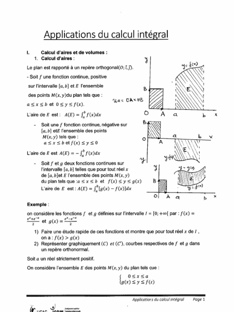 Applications du calcul intégral | PDF