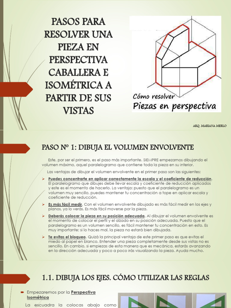 PASOS PARA Axonom | PDF | Perspectiva (Gráfica) | Geometria clasica