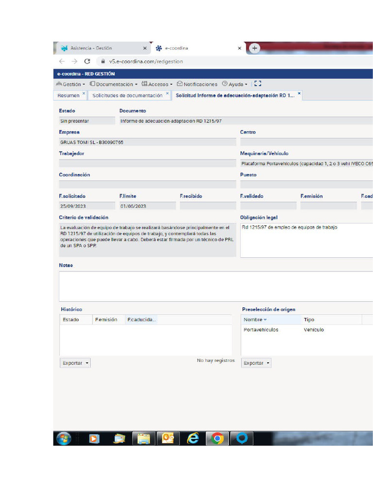 Informe de Adecuacion-Adaptacion RD 1215-97 | PDF