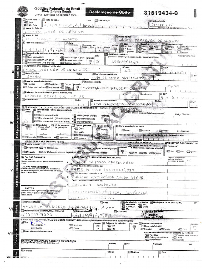 Declarao de Obito | PDF