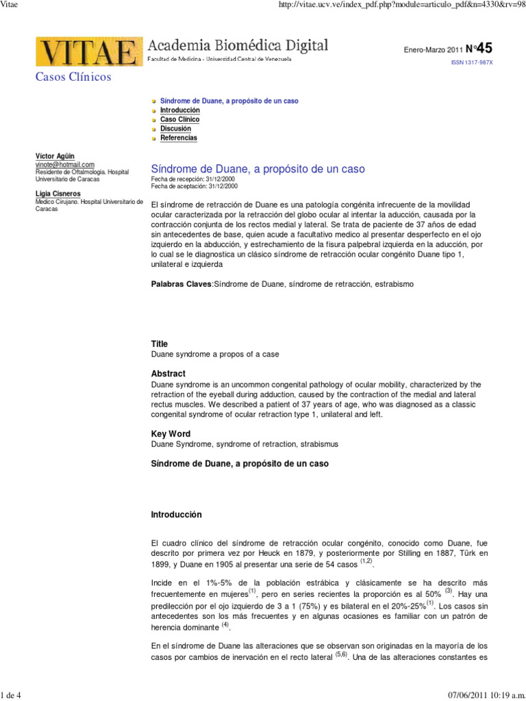 Duane Tipo 3 | PDF | Ojo | Visión