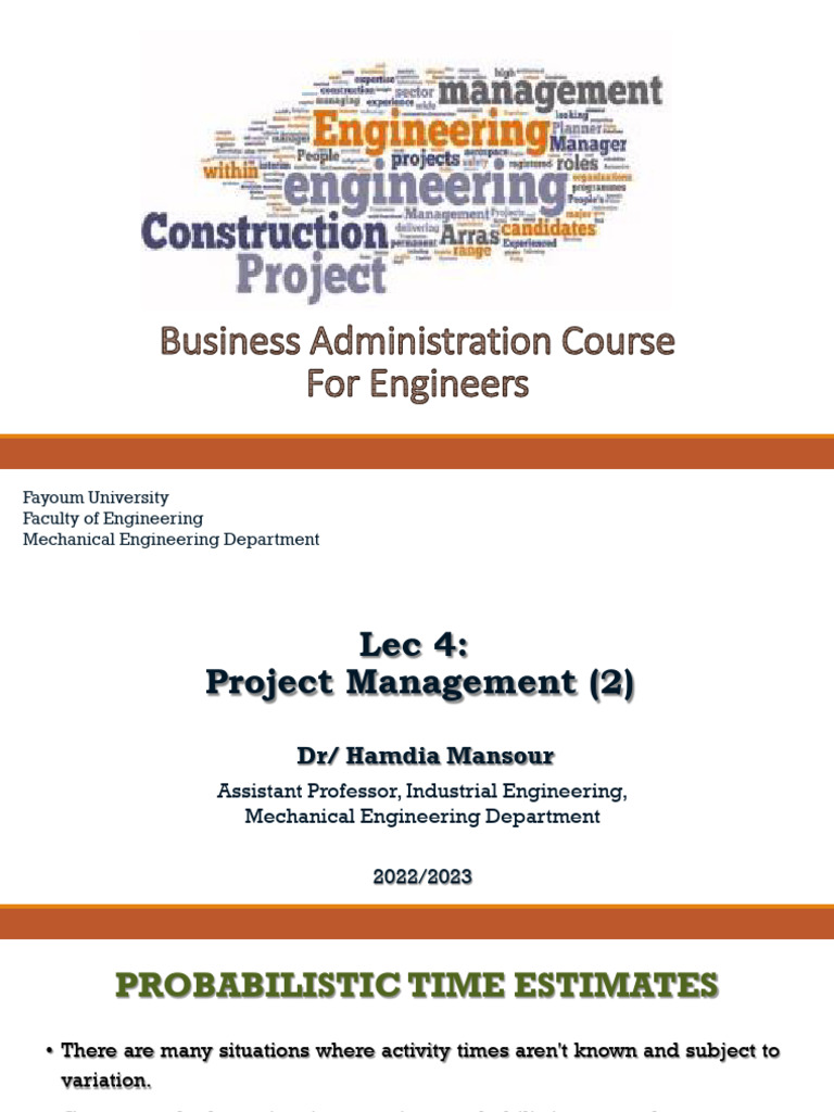 Lec.4 Project Management | PDF | Variance | Cost