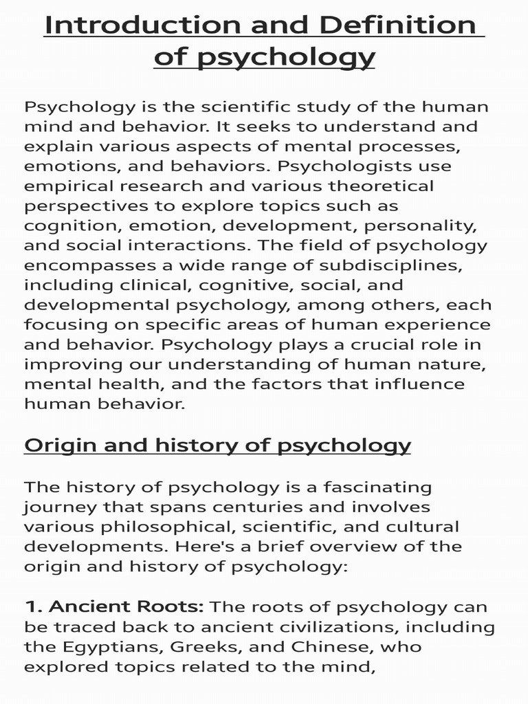 Introduction of Psychology | PDF
