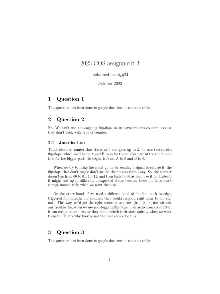 2023 COS Assignment 3 | PDF | Bit | Computer Hardware