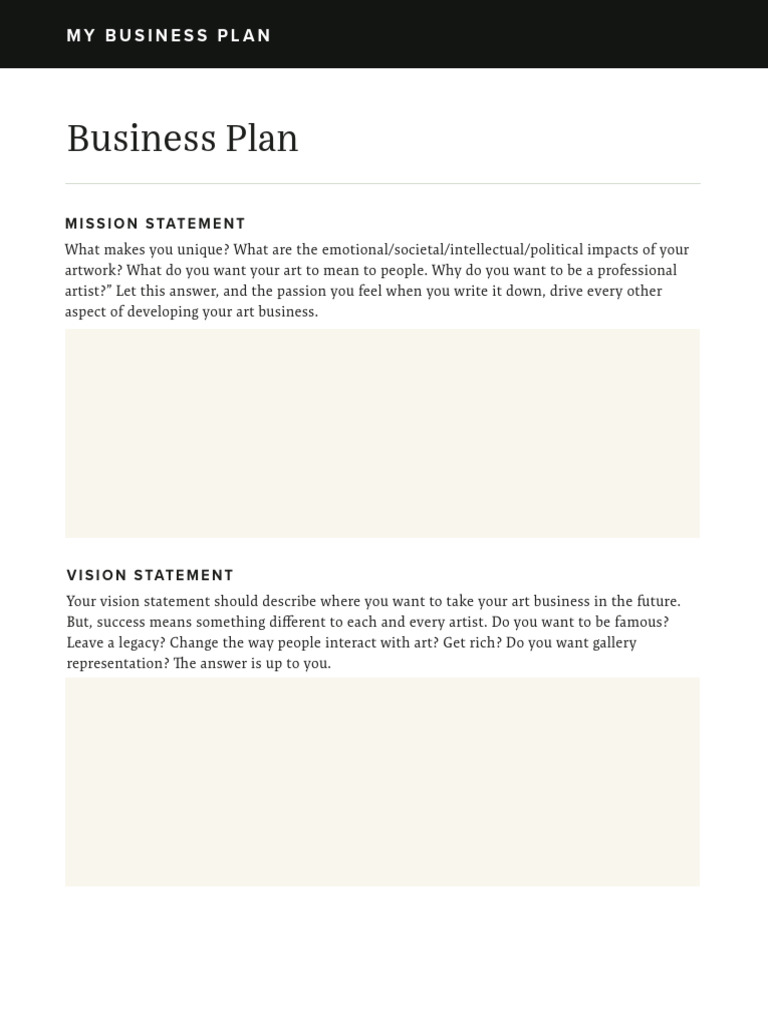 ArtworkArchive BusinessPlan Worksheet | PDF | Marketing | Business