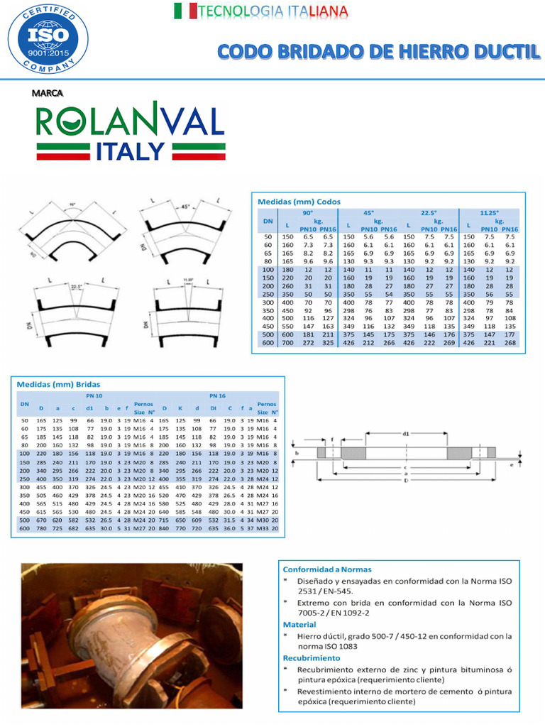 Codo Bridado Hierro Ductil | PDF