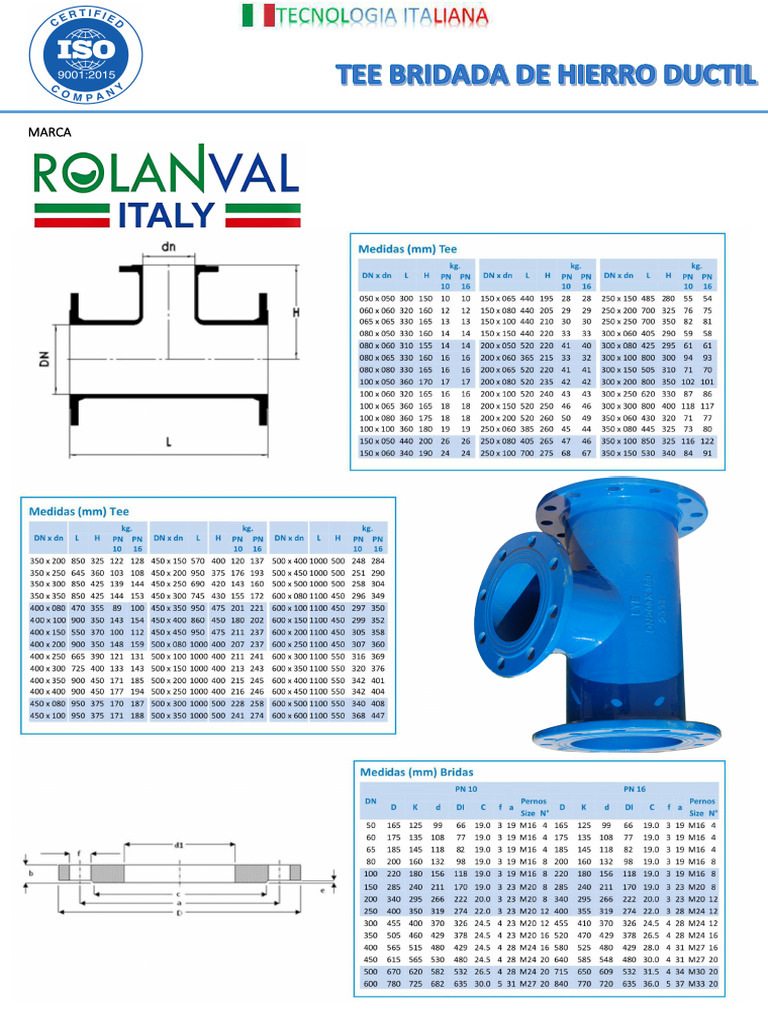 Tee Bridada Hierro Ductil | PDF