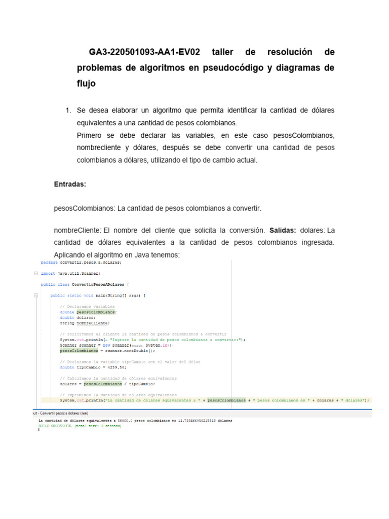Taller de Resolución de Problemas de Algoritmos en Pseudocódigo y Diagramas de Flujo - Docx 1 ...