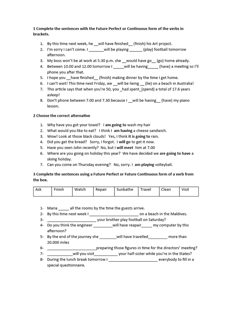 Future Tense Activities | PDF | Grammar | Linguistics