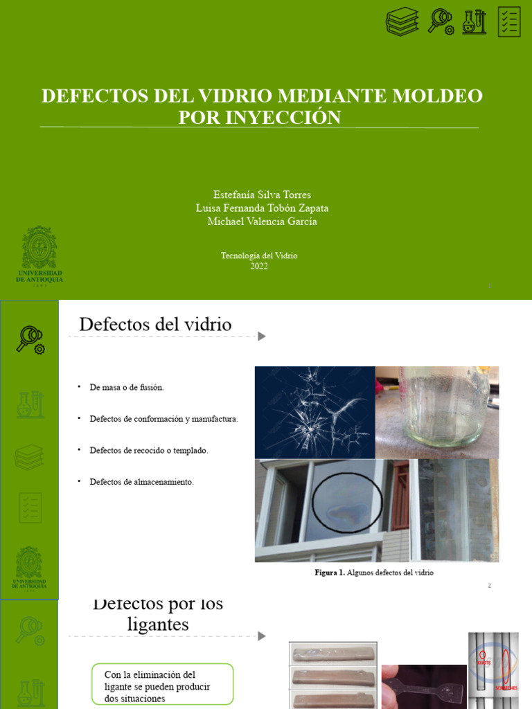 Defectos en Vidrio por Moldeo Inyección | PDF | Química | Materiales